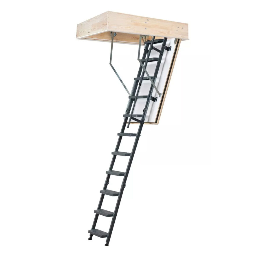 DOLLE REI 45 Comfort Loft Ladder – Fire-Resistant Steel Loft Ladder ...