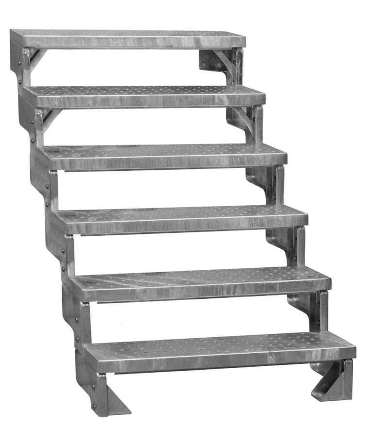 DOLLE GARDENTOP Galvanised Steel Outdoor Staircase – Straight Flight ...