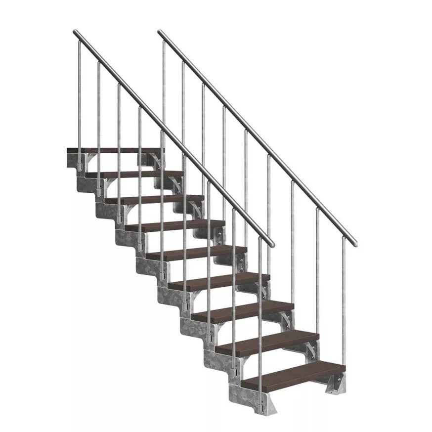 Galvanized Steel Outdoor Staircase With TRIMAX Composite Treads ...